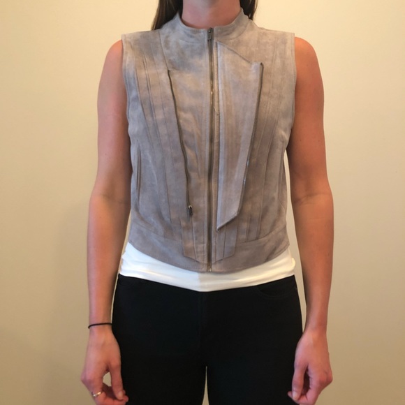 BCBGMaxAzria | Jackets & Coats | Gray Suede Bcbg Vest | Poshmark